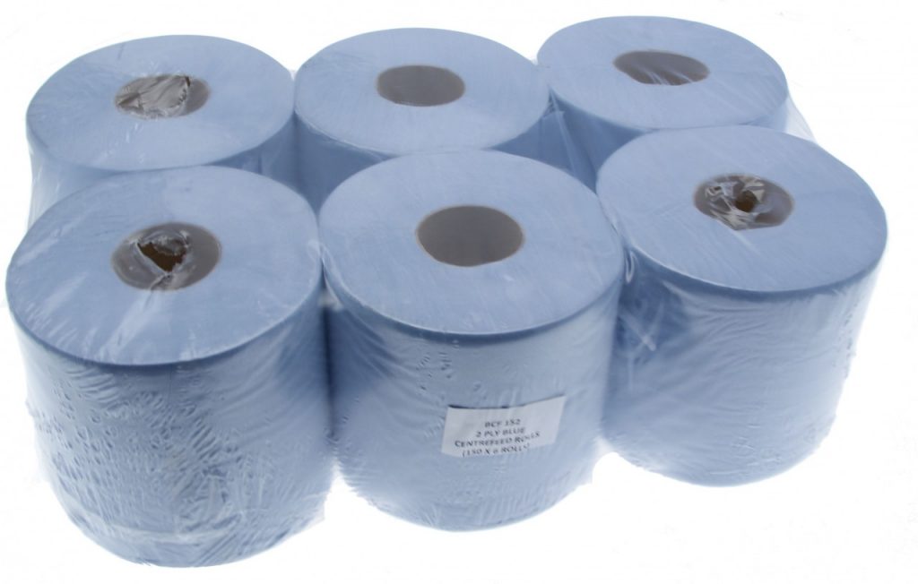 Blue centre feed roll (6 pack) - Centrefeed Rolls, Janitorial Supplies ...